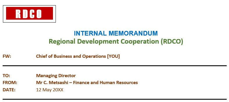 STRATEGIC PRESENTATION EXERCISE (RDCO) – REDMA Consulting